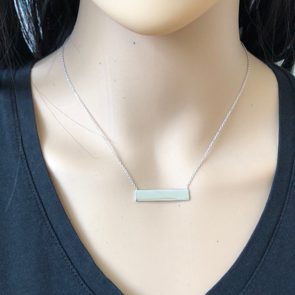 Jewelry | 925 Sterling Silver Geometric Rectangular Necklace | Poshmark